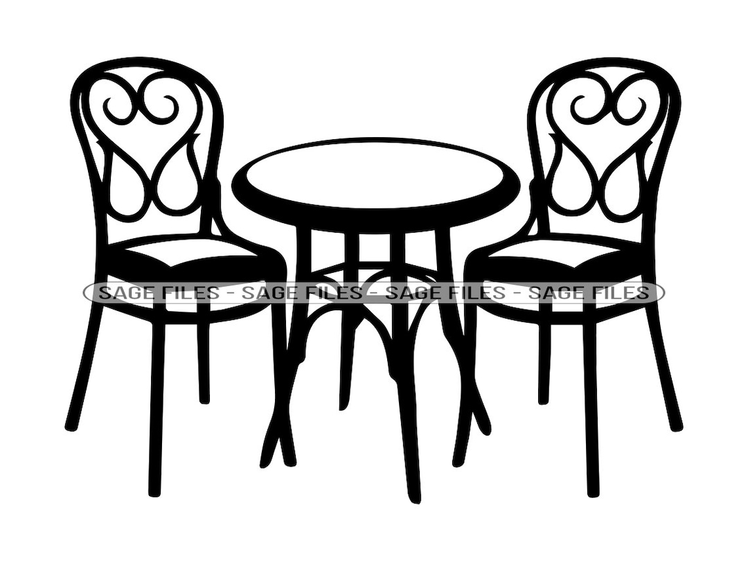 Chairs & Table #3 SVG, Table Svg, Chair Svg, Chairs and Table Clipart ...