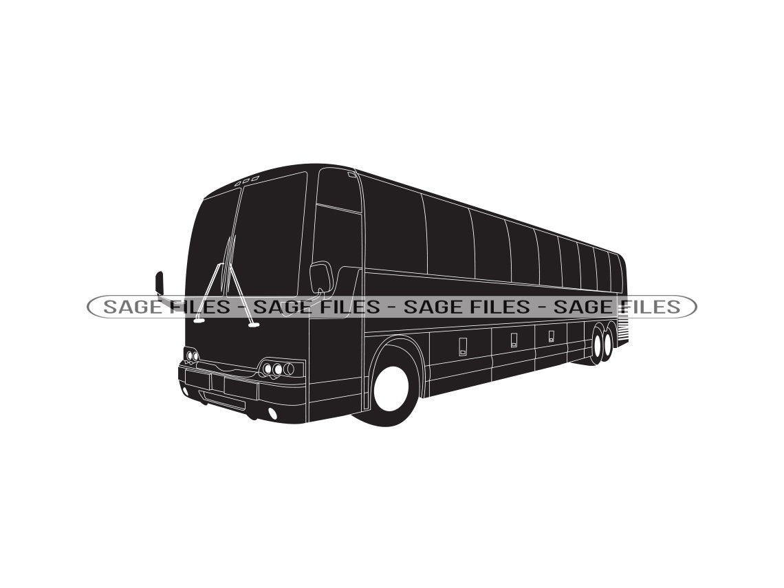 Coach Bus 3 SVG, Coach Bus SVG, Coach Bus Clipart, Coach Bus Files for ...
