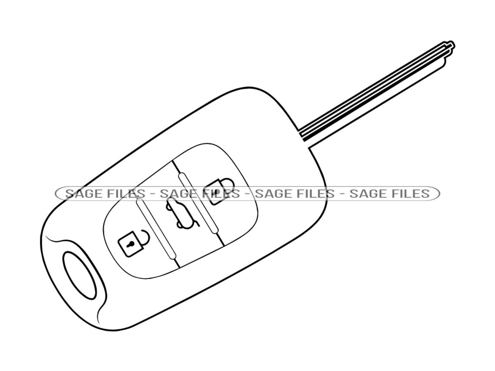 Car Key Outline SVG, Car Key Clipart, Car Key Files for Cricut, Car Key ...