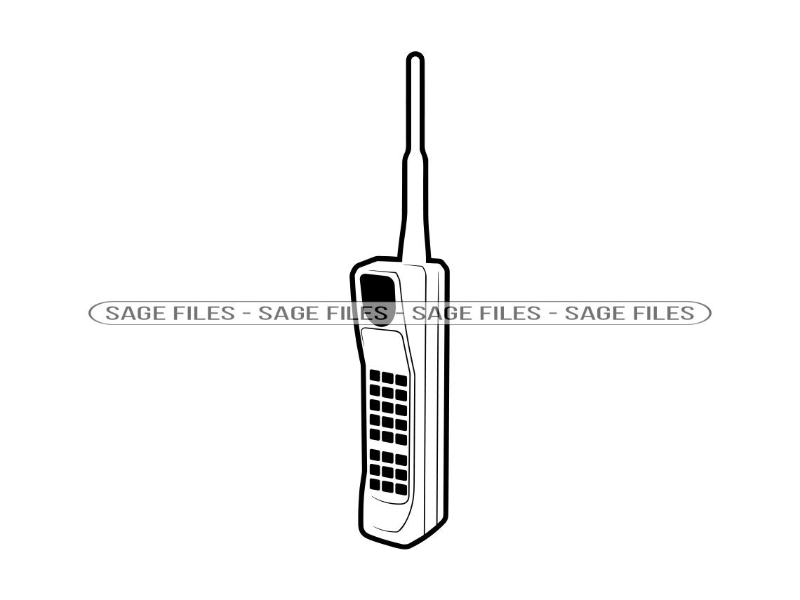 Retro Mobile Phone Outline SVG, Cell Phone Svg, Phone Clipart, Phone ...