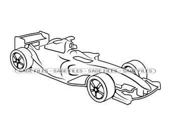 Racing Car Outline - Etsy