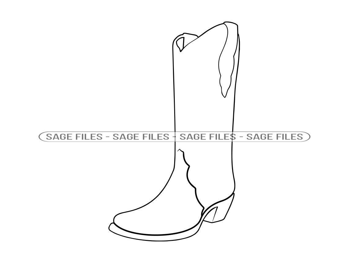 Cowboy Boot Front Drawing