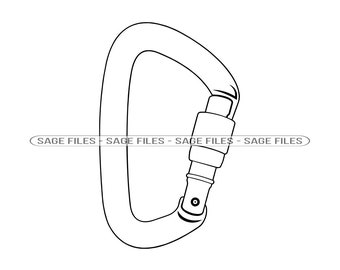 Carabiner Silhouette Svg - Etsy