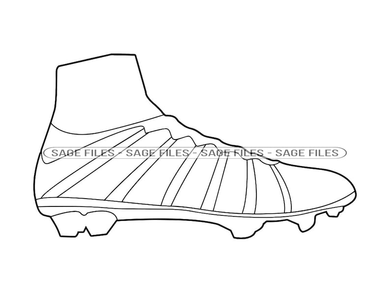 Soccer Cleat Outline SVG, Soccer Cleat Svg, Cleats Svg, Soccer Shoe Svg ...