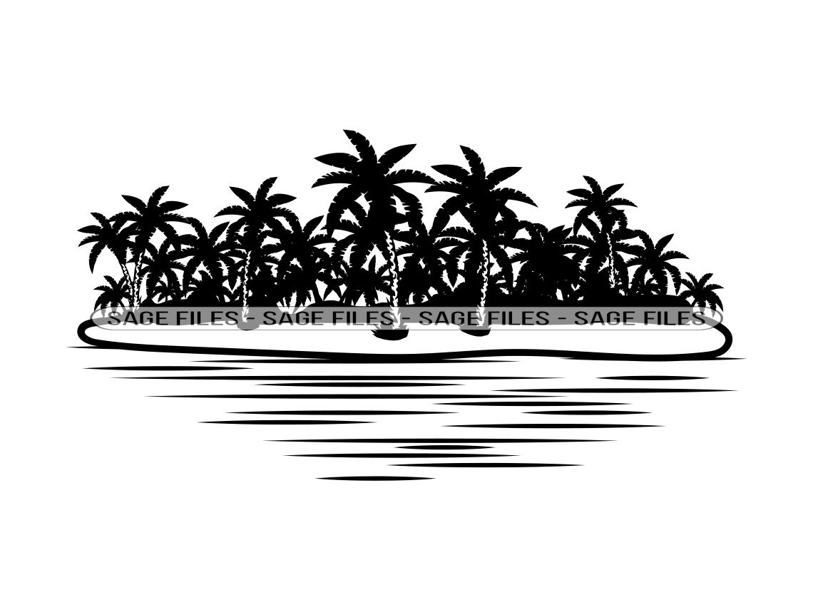 Island 2 SVG, Island SVG, Tropical Island Svg, Island Clipart, Island ...