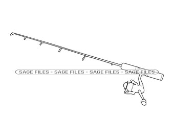 Outline Fishing Rod - Etsy