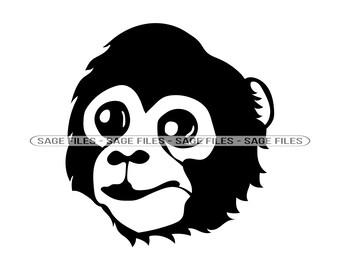 Chimpanzee Face Silhouette