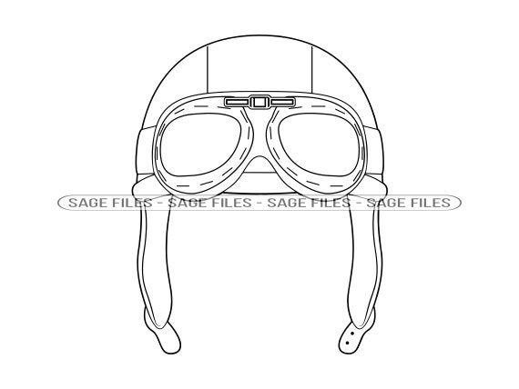 Aviator Helmet Outline SVG Pilot Hat SVG Pilot Svg Clipart - Etsy