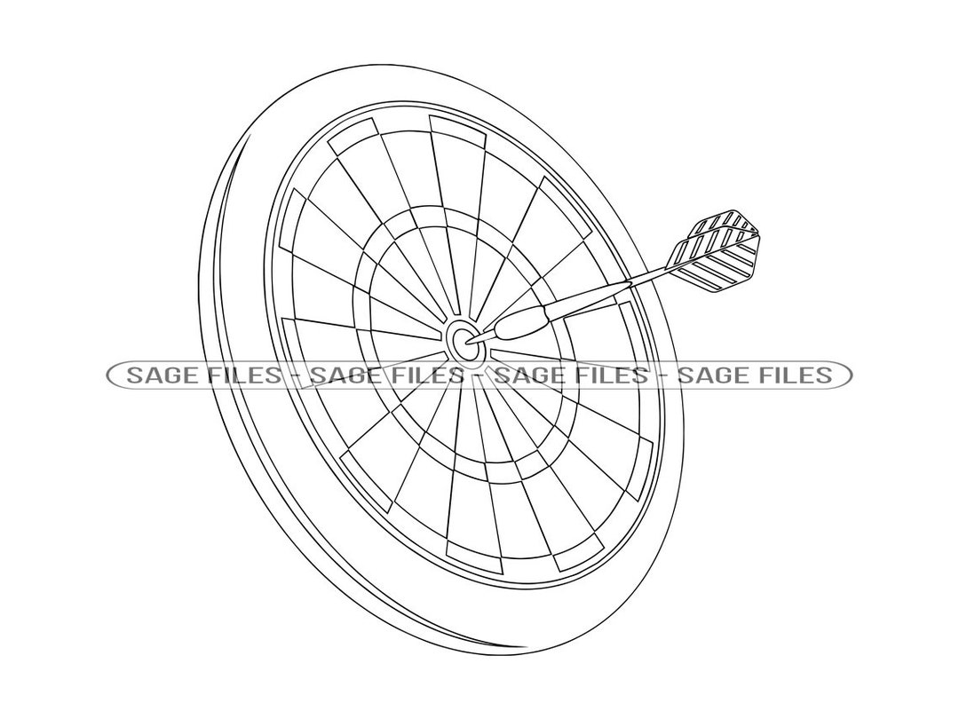 Dartboard Outline #2 SVG, Dartboard SVG, Dart Board SVG, Dartboard ...