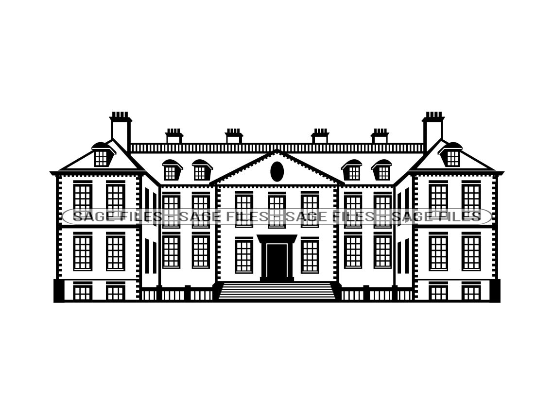 English Manor House SVG, Mansion Svg, House Svg, Home Svg, Mansion ...