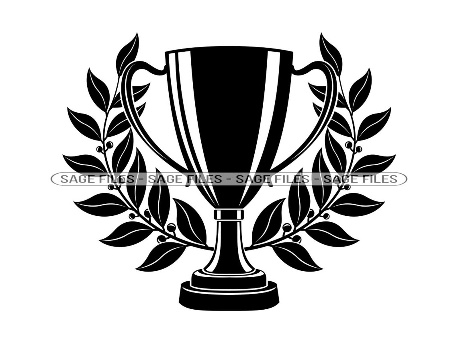 Laurel & Trophy SVG, Award Svg, Prize Svg, Trophy Clipart, Trophy Files ...