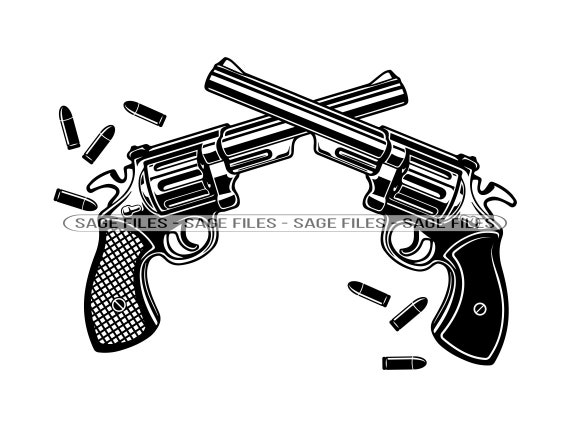 Gun Logo 2 Svg Revolver SVG Gun SVG Pistol SVG Weapon - Etsy
