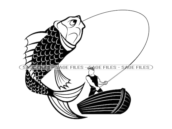 Man Fishing SVG Fishing SVG Fishing Clipart Fishing Files - Etsy