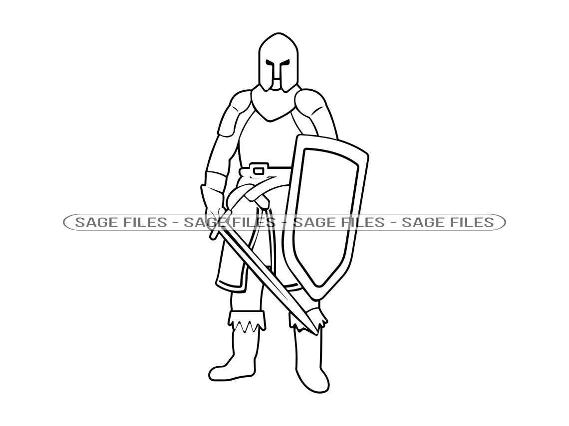 Knight Outline SVG Knight SVG Warrior Svg Knight Clipart - Etsy Ireland