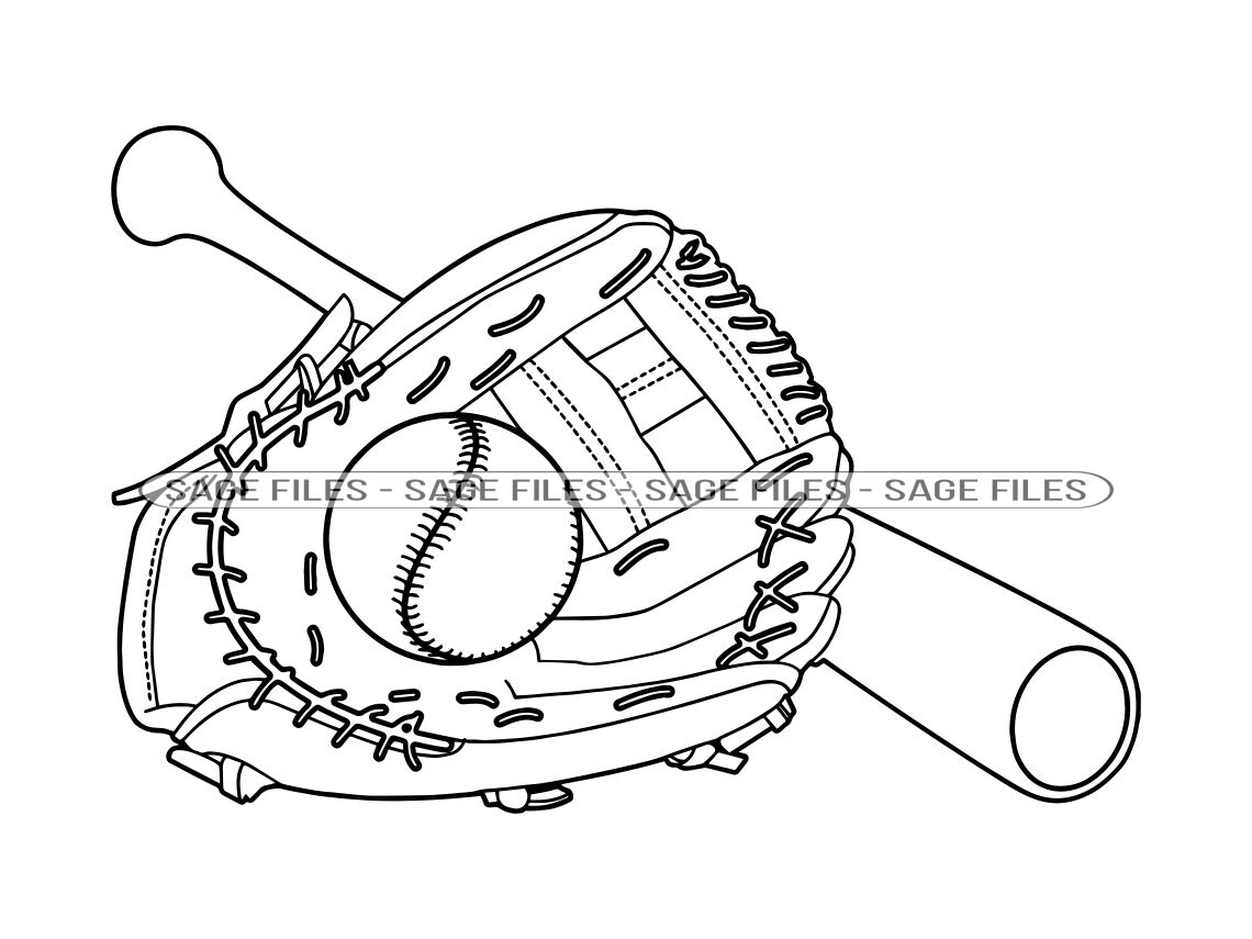 Baseball Logo Outline SVG Baseball SVG Baseball Clipart - Etsy