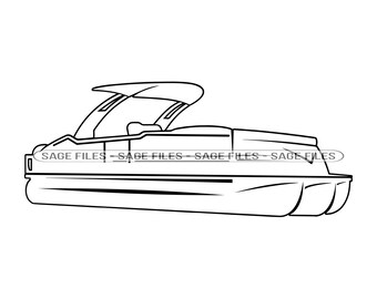 Pontoon Boat Outline Svg - Etsy