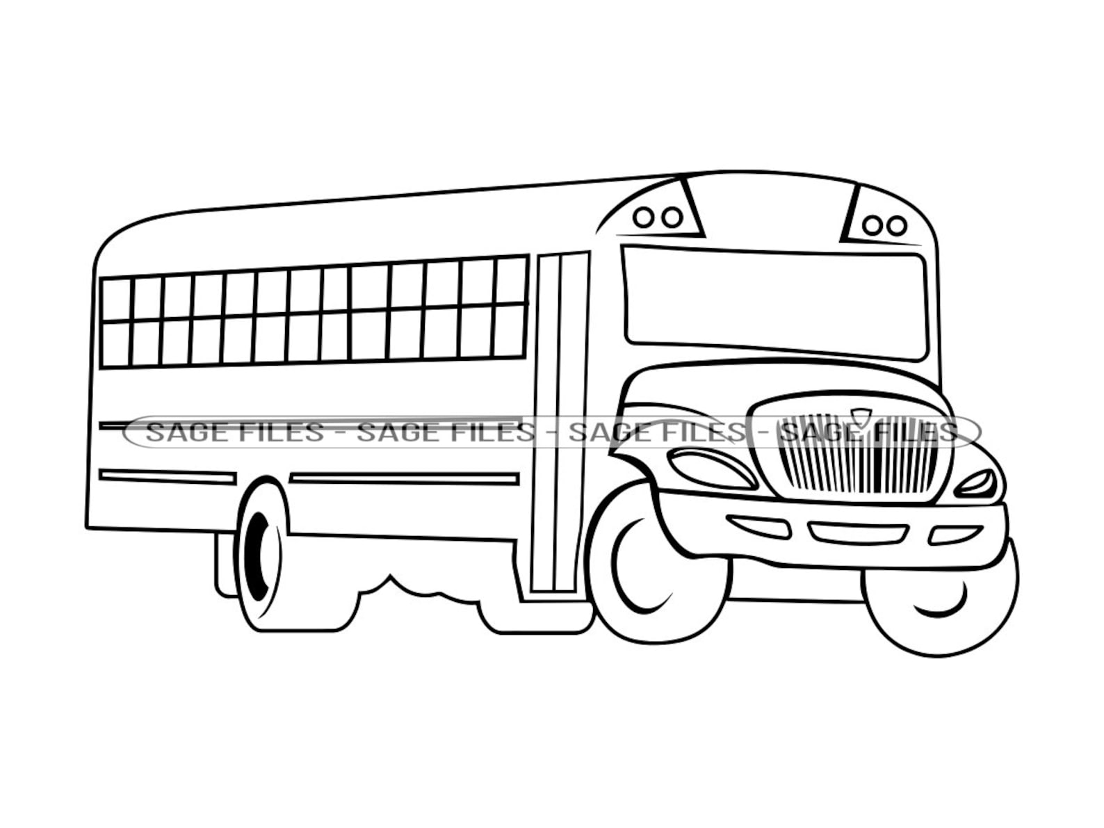 School Bus Outline SVG, School Bus SVG, School Bus Clipart, School Bus ...