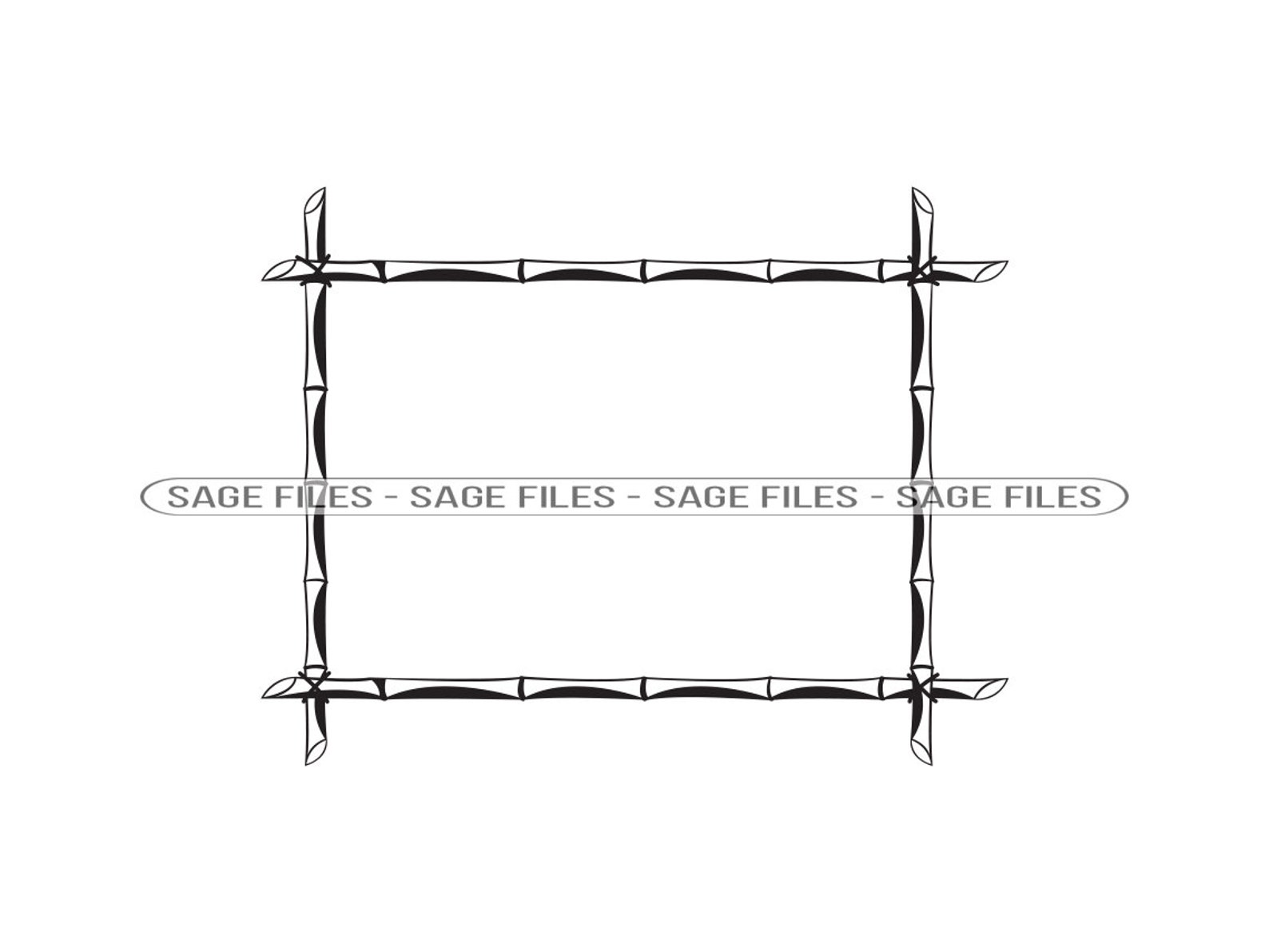 Bamboo Frame SVG Decorative Svg Bamboo Frame Clipart Bamboo - Etsy