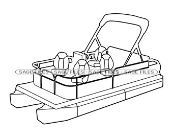 Pontoon Boat Outline Svg - Etsy