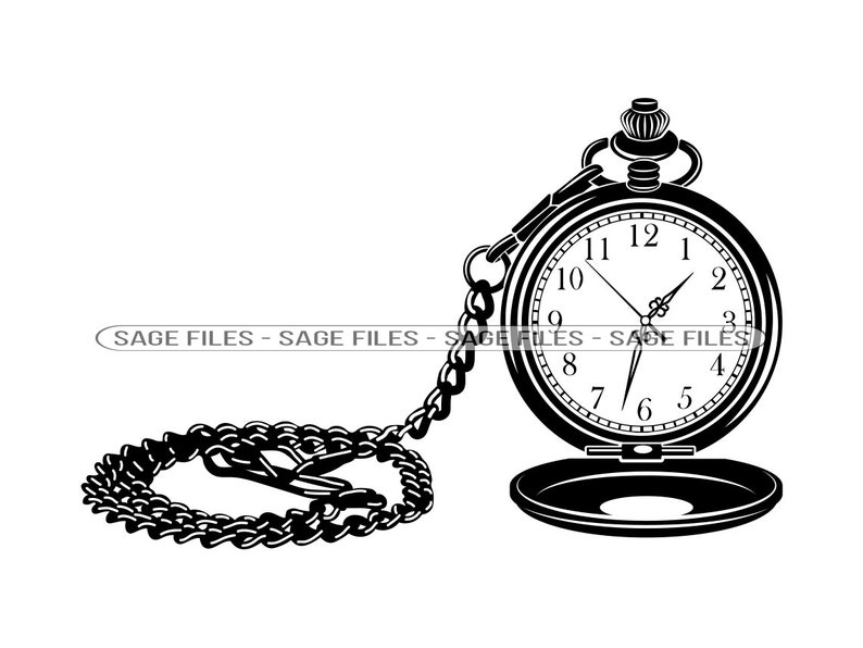 Pocket Watch SVG, Watch Svg, Pocket Watch Clipart, Pocket Watch Files ...