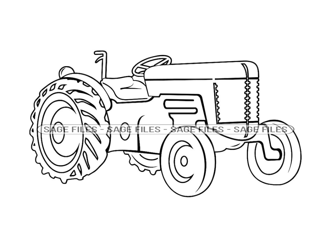 Tractor Outline #8 SVG, Tractor SVG, Farm Tractor SVG, Tractor Clipart ...