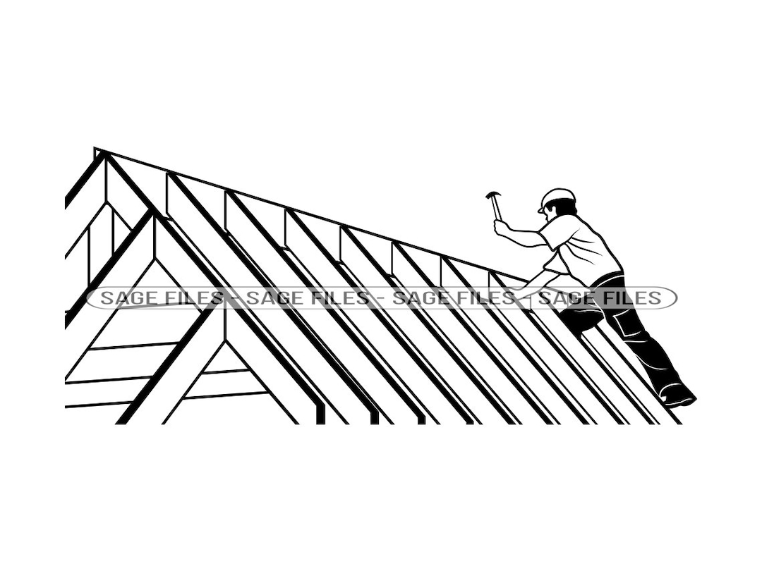 Roof Worker SVG, Builder Svg, Contractor Svg, Roofer Svg, Roof Worker ...