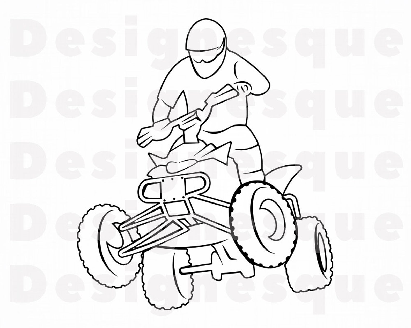 ATV Outline 2 Svg ATV Svg 4 Wheeler Svg Atv Motocross Svg - Etsy