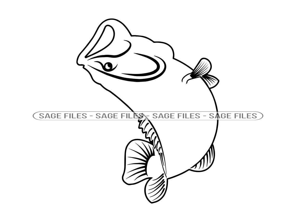 Fishing Outline 6 SVG Fishing Svg Fish SVG Fishing - Etsy Canada