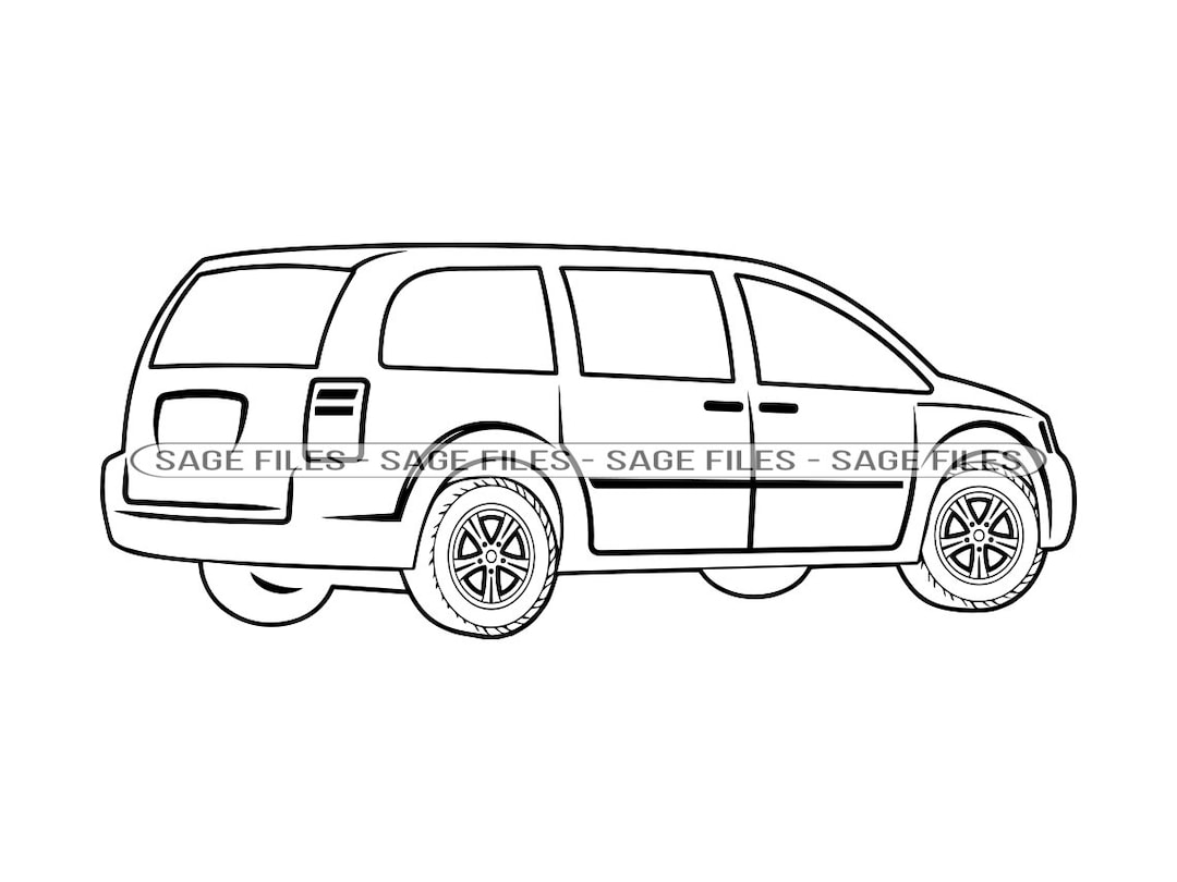 Minivan Outline #2 SVG, Minivan SVG, Family Car Svg, Minivan Clipart ...