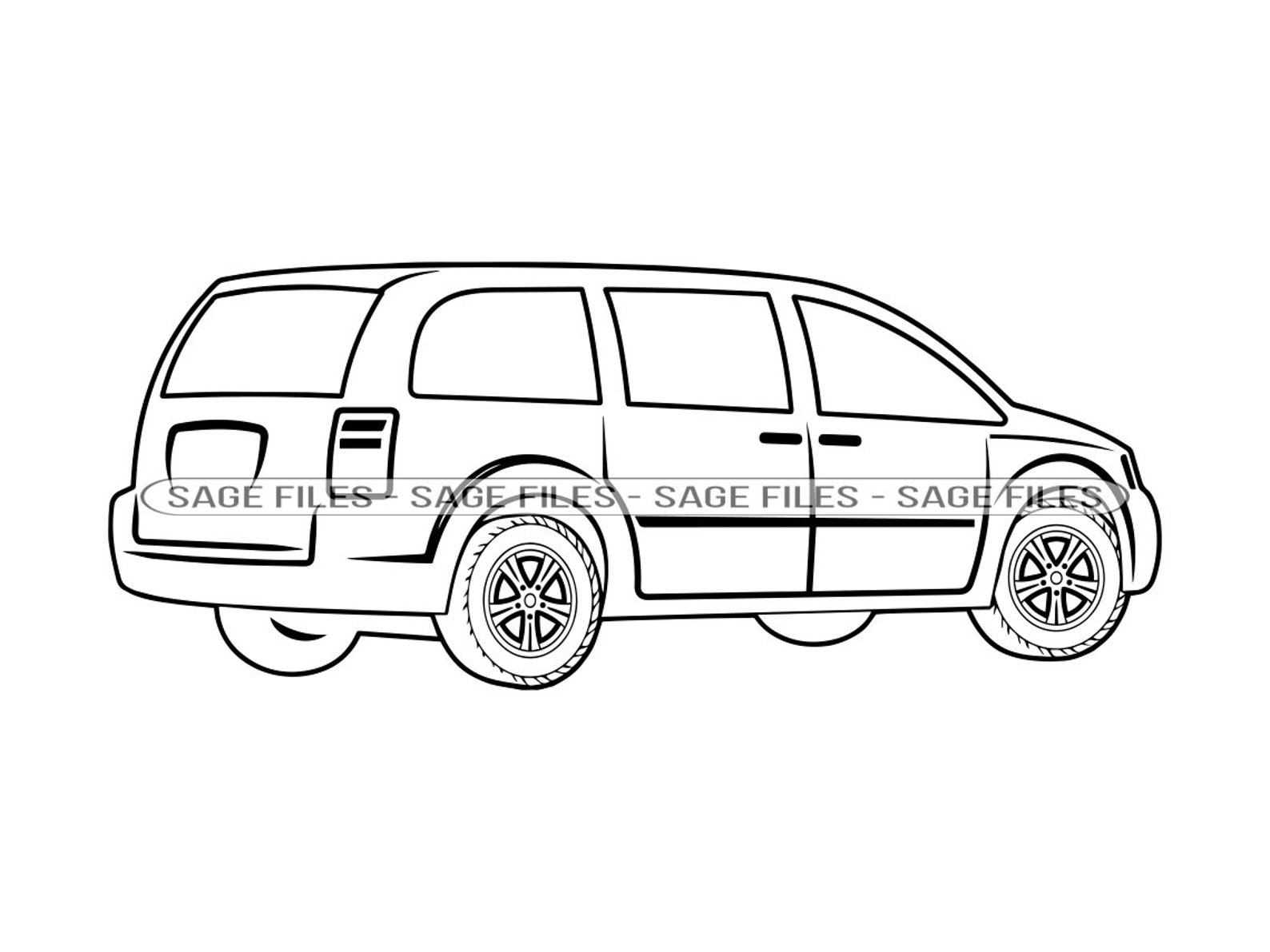 Minivan Outline 2 SVG Minivan SVG Family Car Svg Minivan - Etsy