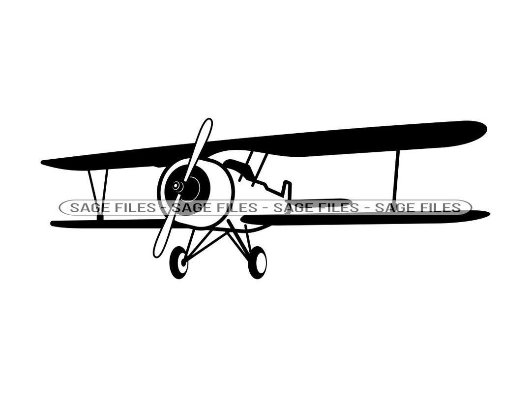 Propeller Airplane #2 Svg, Airplane Svg, Airplane Clipart, Airplane ...