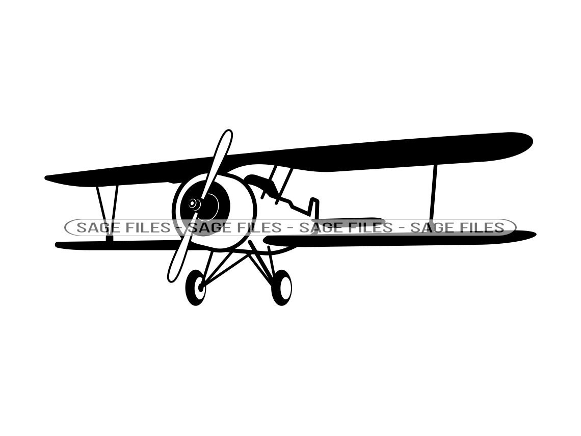 Propeller Airplane #2 Svg, Airplane Svg, Airplane Clipart, Airplane ...