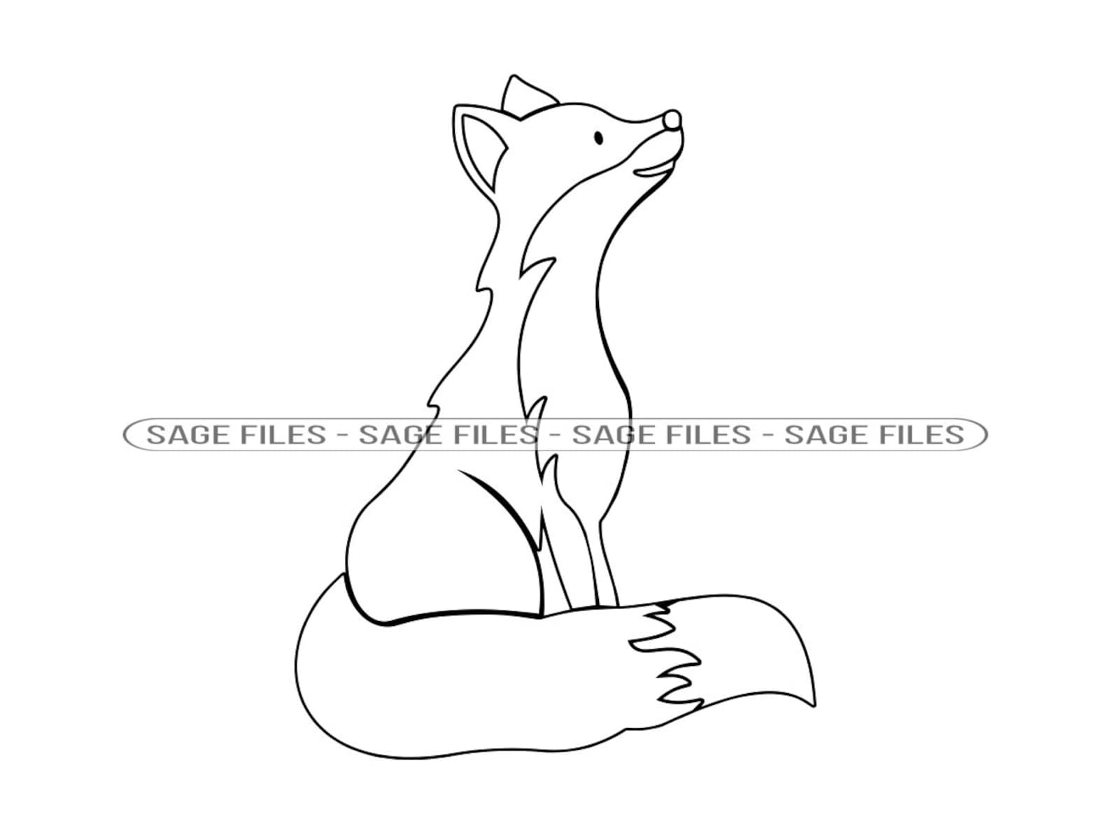 Fuchs Umriss SVG, Fuchs SVG, Fuchs Maskottchen SVG, Süßer Fuchs, Fuchs ...