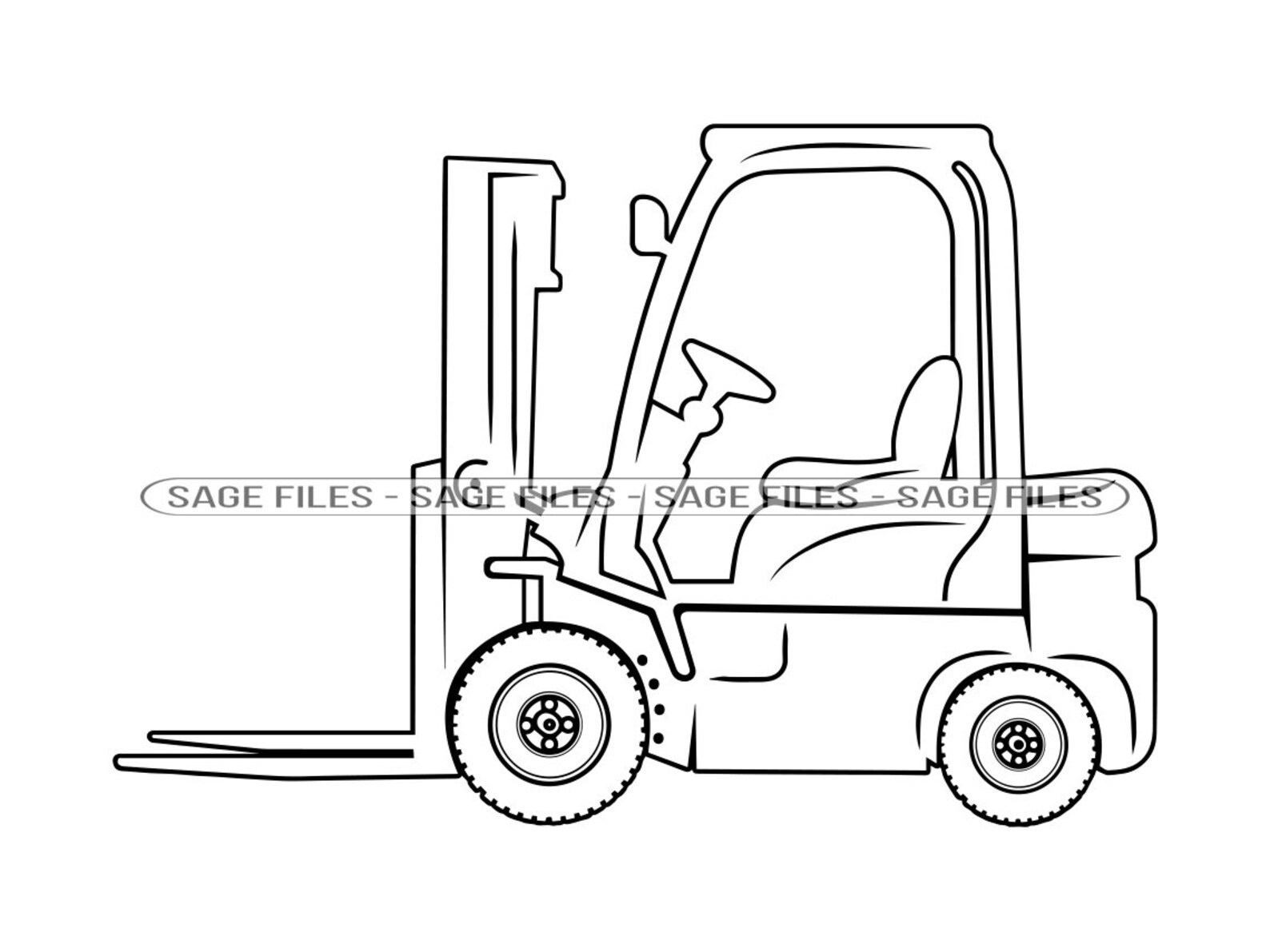 Forklift Outline SVG, Forklift SVG, Forklift Clipart, Forklift Files ...