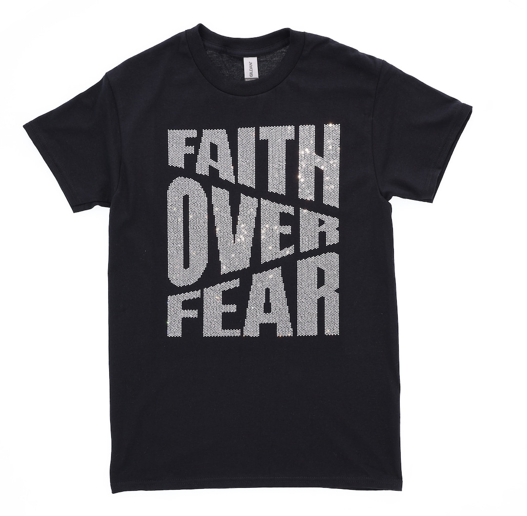 Faith Over Fear Religious Motivational Rhinestone Bling Bling - Etsy