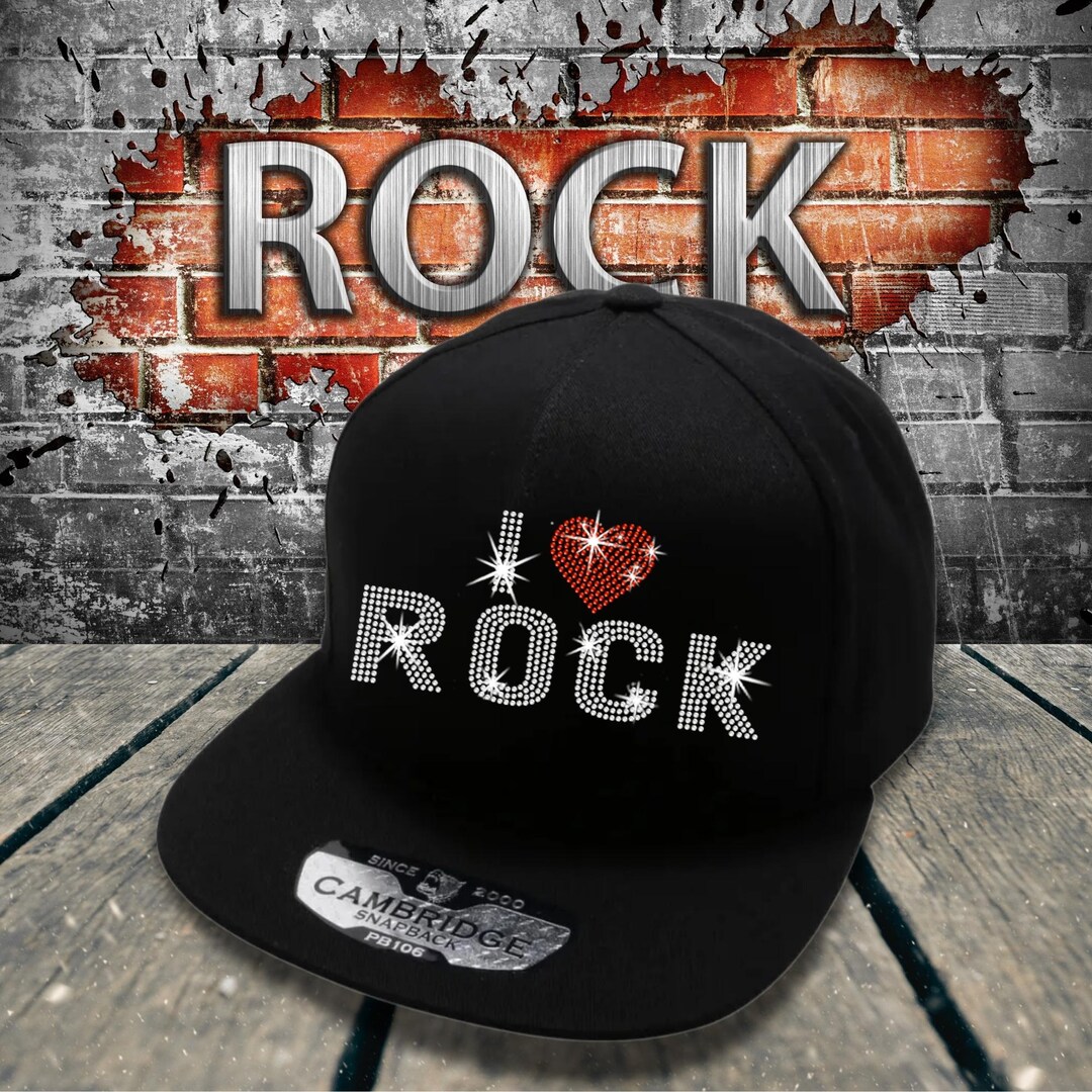 Rhinestone "i Heart Rock" Snapback Hat: Music Lover's Bling - Etsy