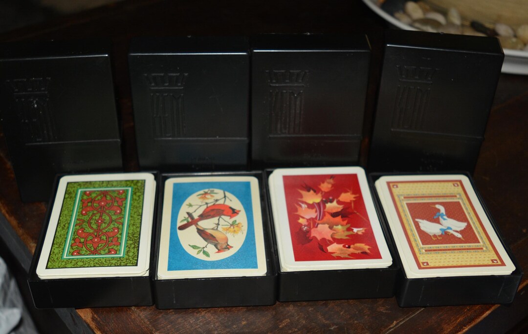 4 Decks of KEM Playing Cards From the 70's and 80's in Original Plastic ...