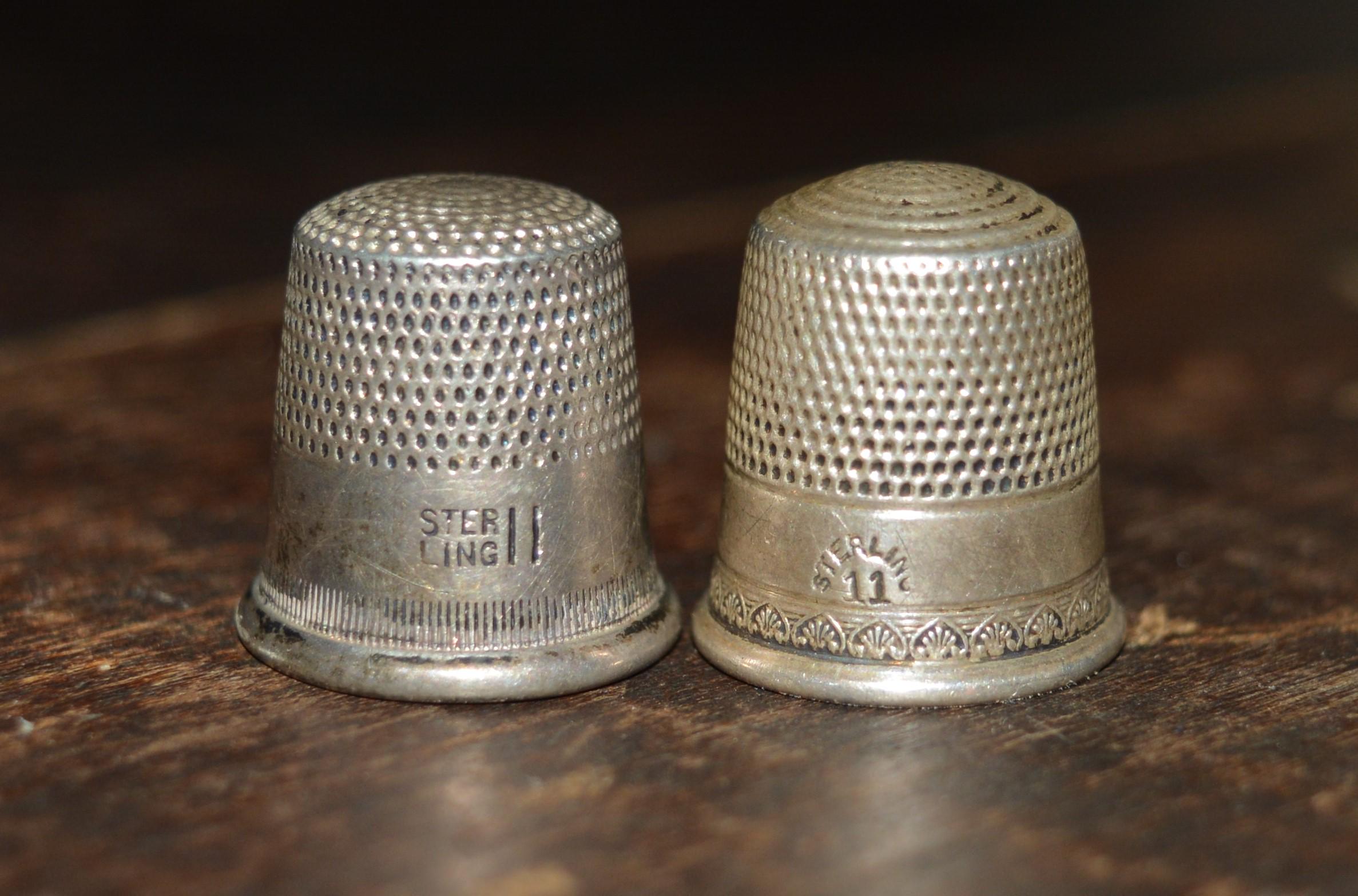 2 - Antique Sterling Silver Thimbles - Etsy