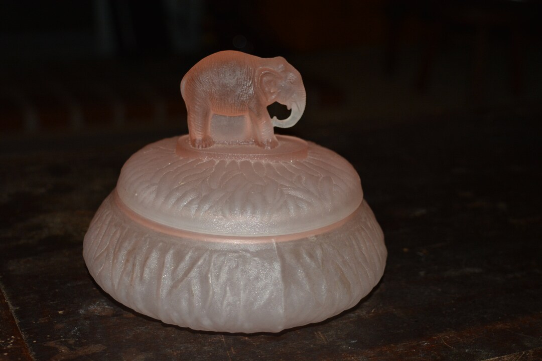 1930's L.E. Smith Frosted Depression Glass Vanity Dish - Etsy