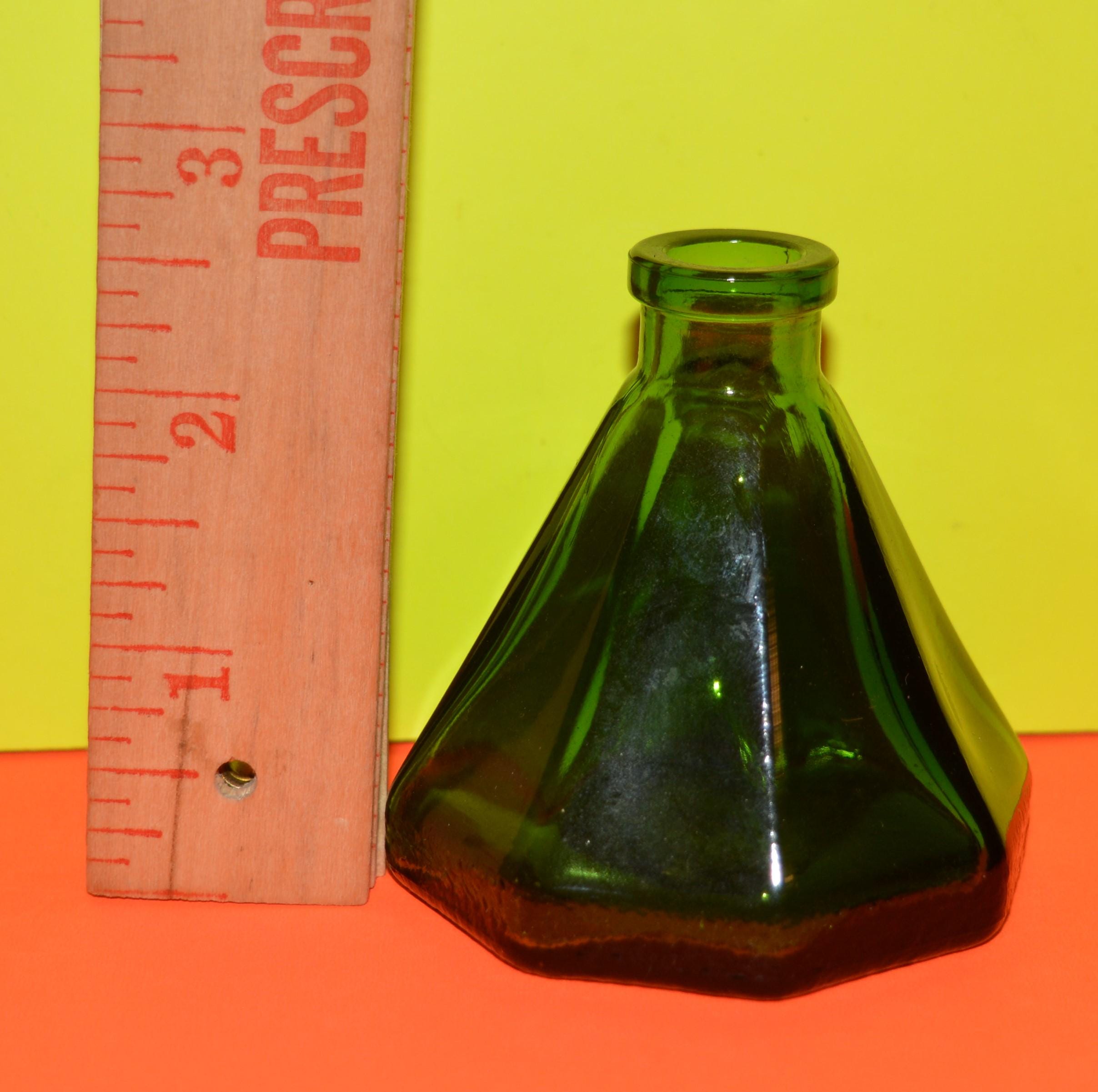 Antique Wheaton NJ Green Glass Inkwell - Etsy