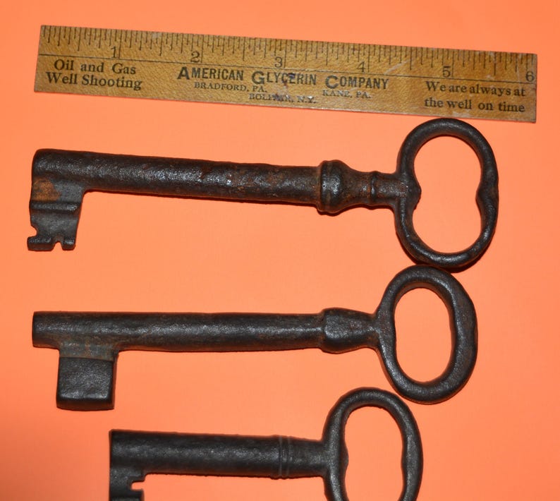 Antique, Hand Forged, Iron Keys - Etsy
