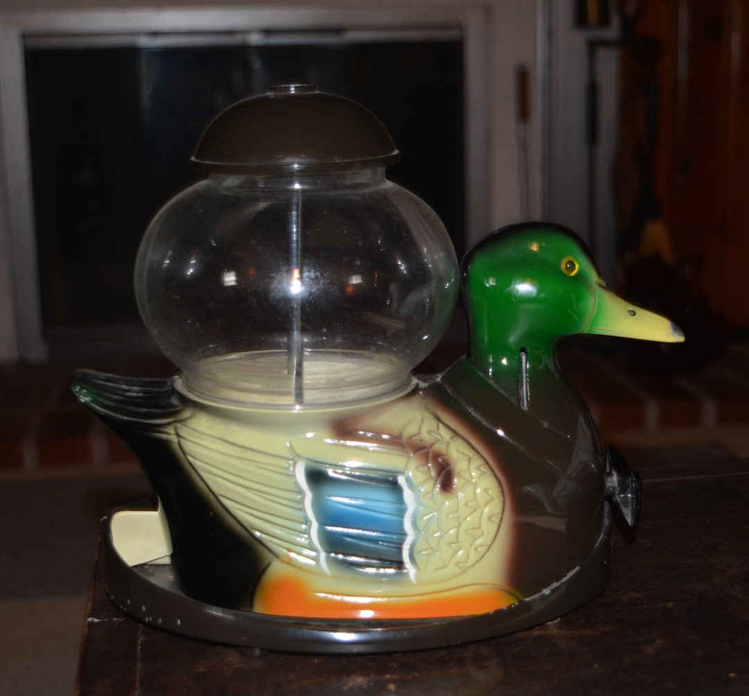Vintage Coin Operated Metal and Glass Duck Candy /gum Machine - Etsy