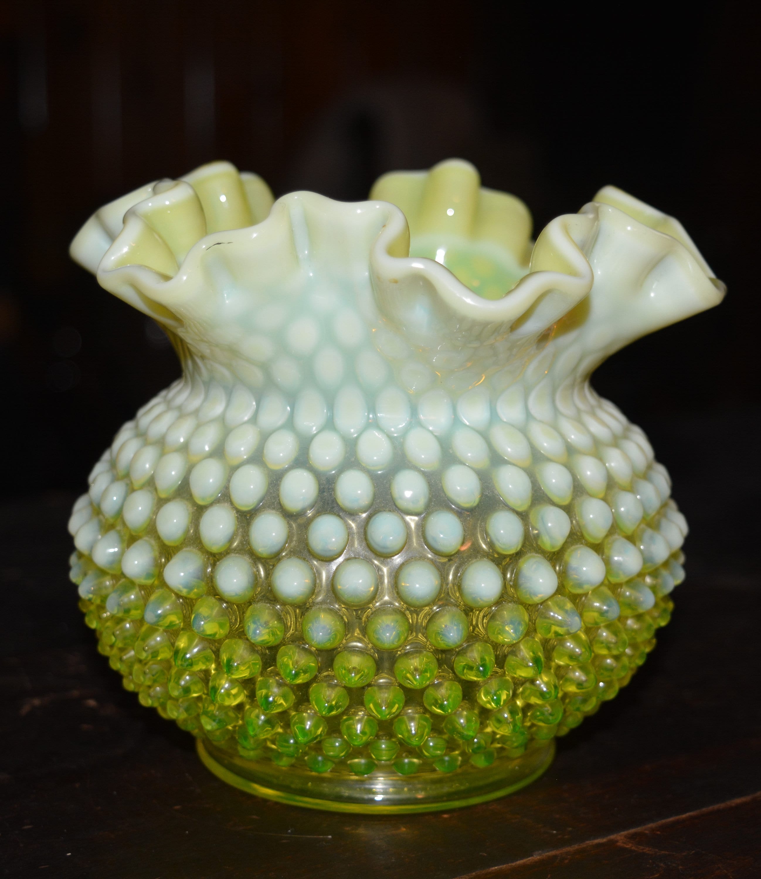 Vintage Fenton Yellow Hobnail Vase No Damage - Etsy