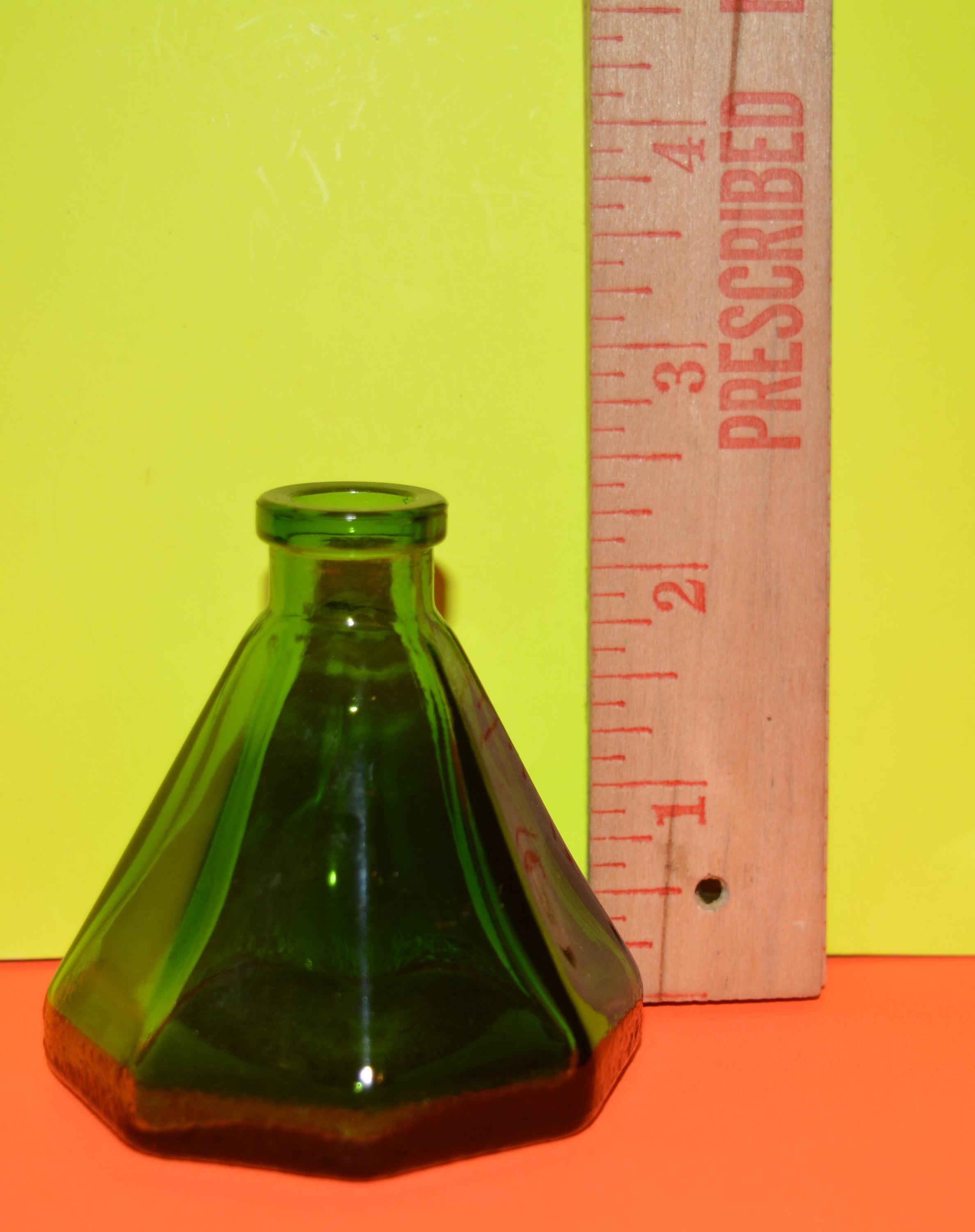 Antique Wheaton NJ Green Glass Inkwell - Etsy