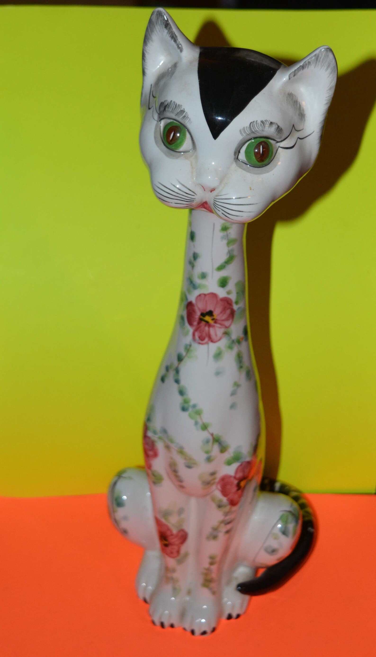 Mid Century Italian Cat Figurine Hand Painted - Etsy