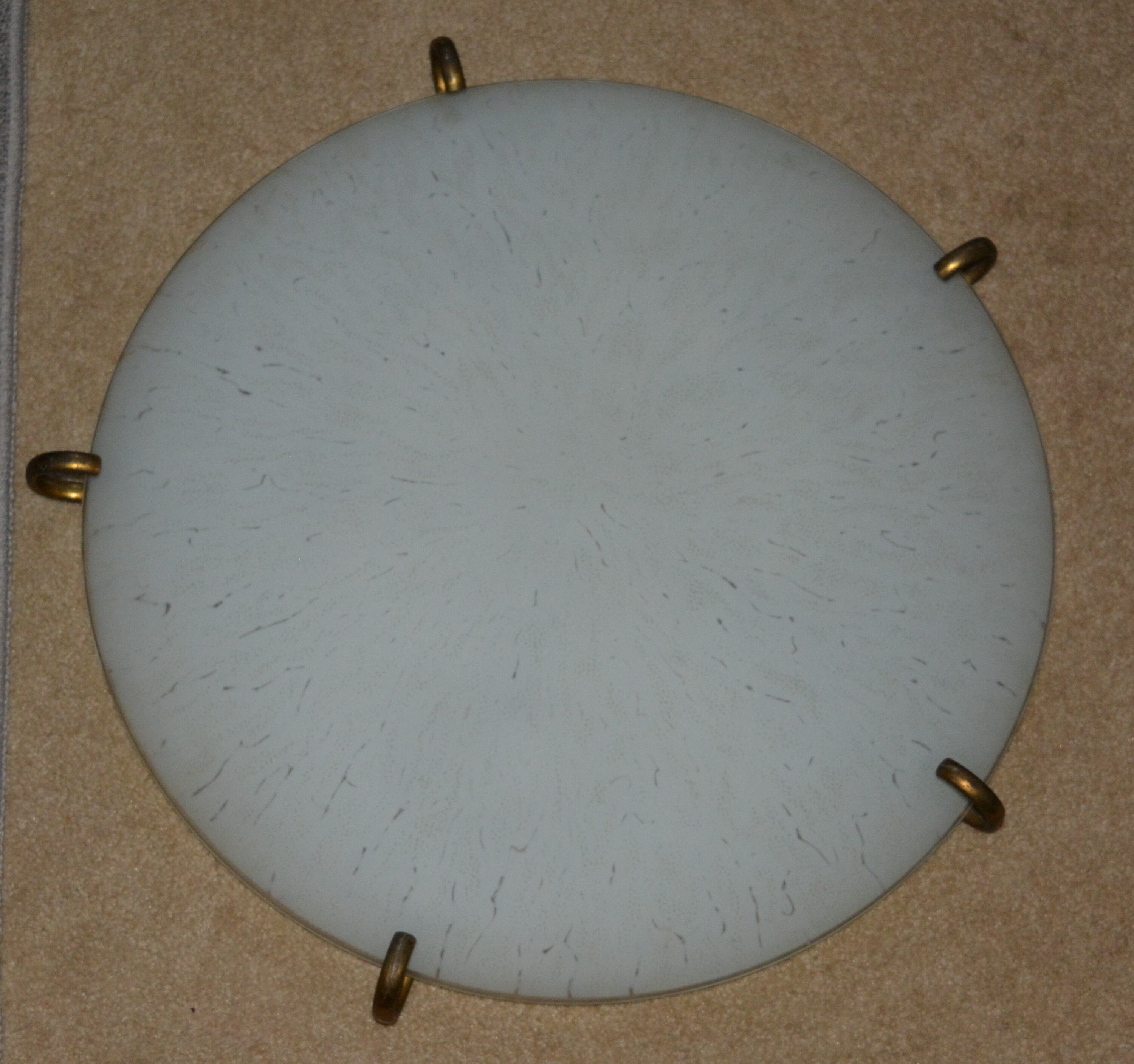1940's Brass and Glass Ceiling Light Fixture Rare Find - Etsy