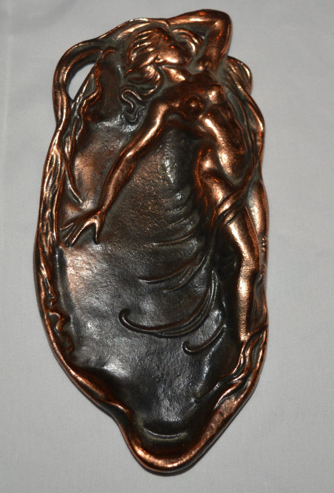 Antique Bronze Art Nouveau Trinket, Coin Tray - Etsy