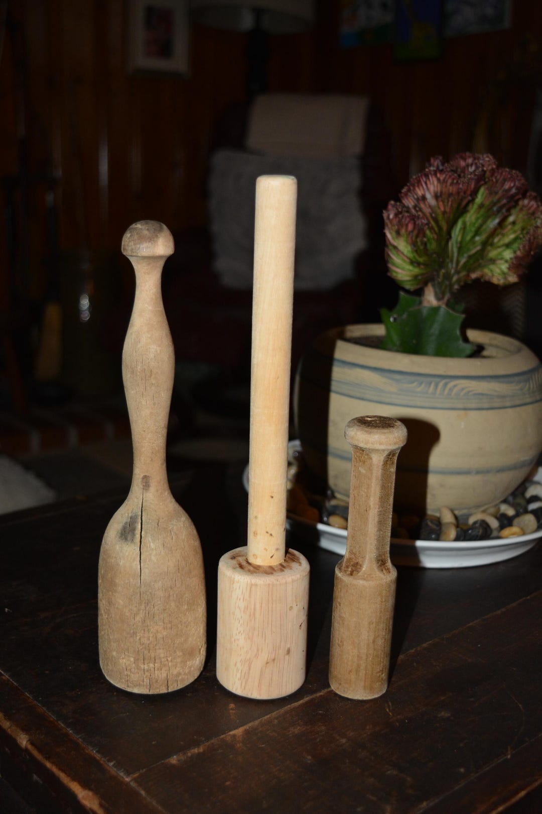 3 Wooden Pestles - Etsy