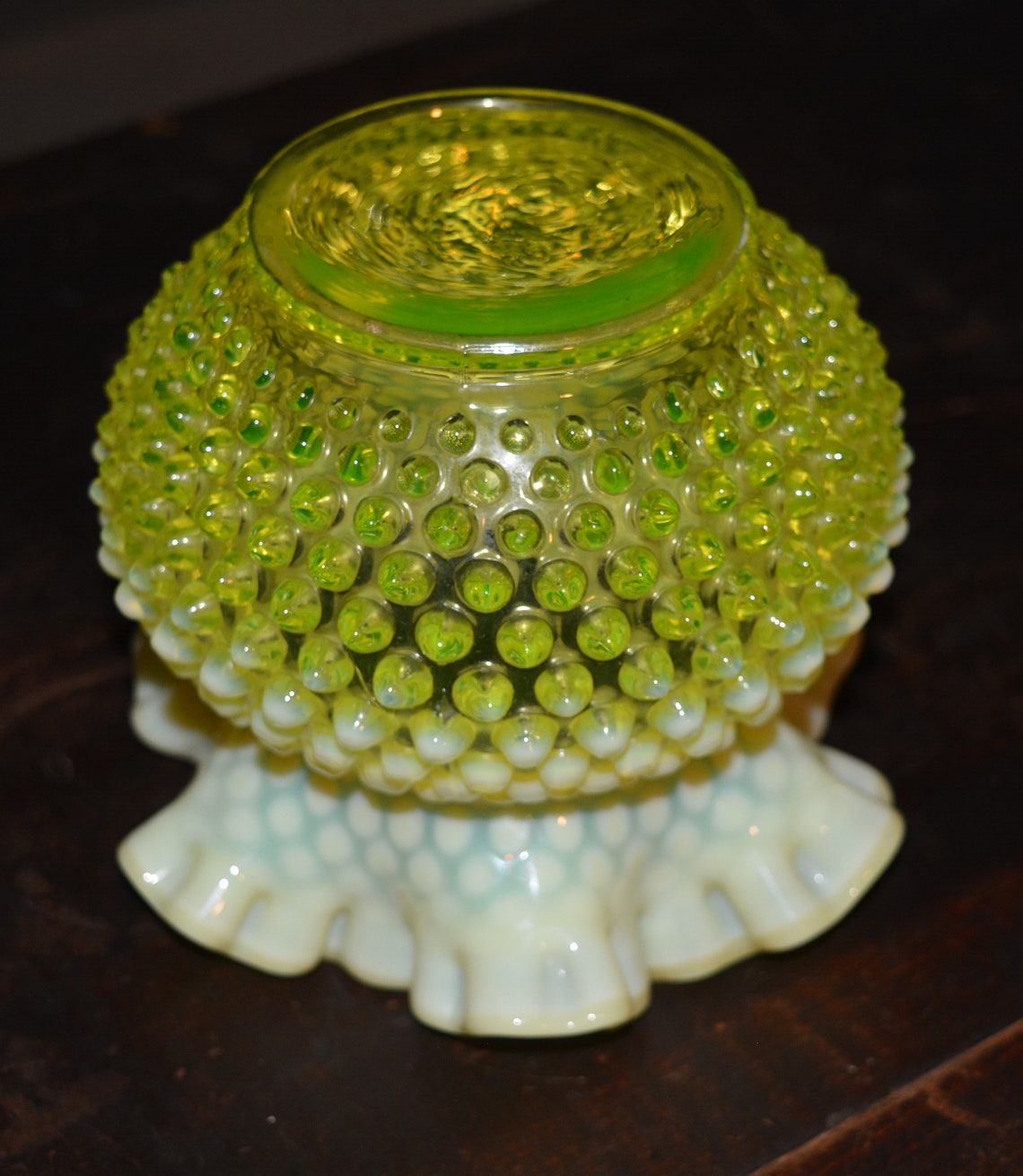 Vintage Fenton Yellow Hobnail Vase No Damage - Etsy