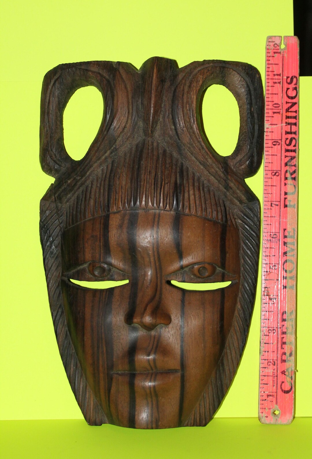Vintage Hand Carved Wooden African Mask - Etsy